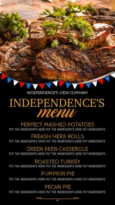 Independence's menu Template | PosterMyWall
