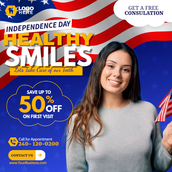 Independence Dat Dental Promo Template | PosterMyWall