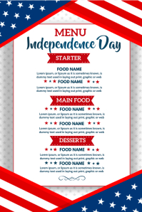 Independence Day Menu Template | PosterMyWall