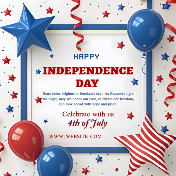 Independence Day Celebration Flyer – Patriotic 4th of July Template ...