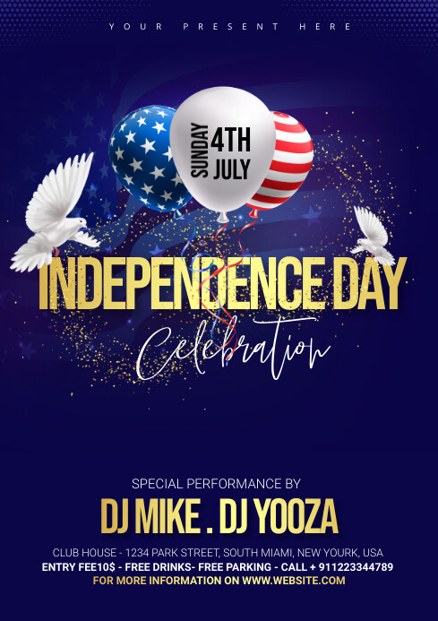 independence Day Celebration Flyer Template | PosterMyWall