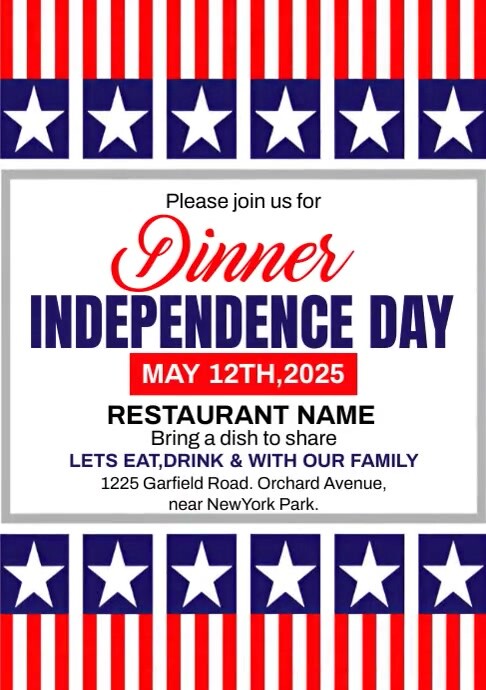 Independence Day Dinner Ads Template | PosterMyWall