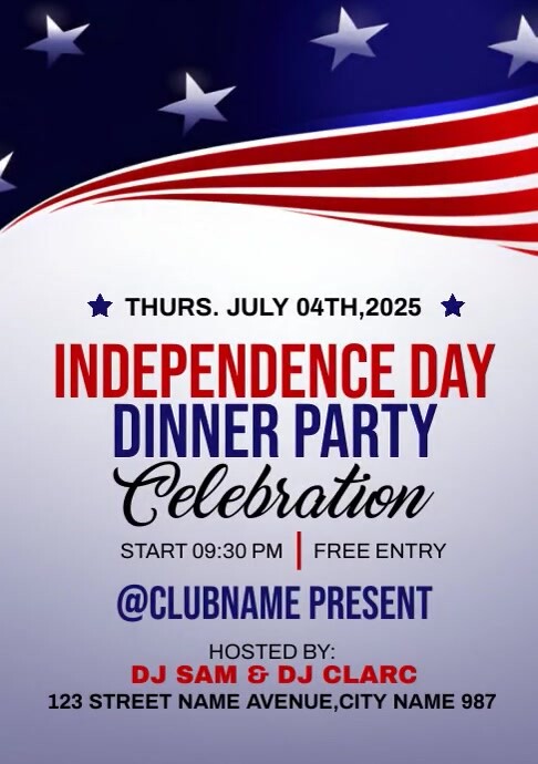 Independence Day Dinner Template | PosterMyWall