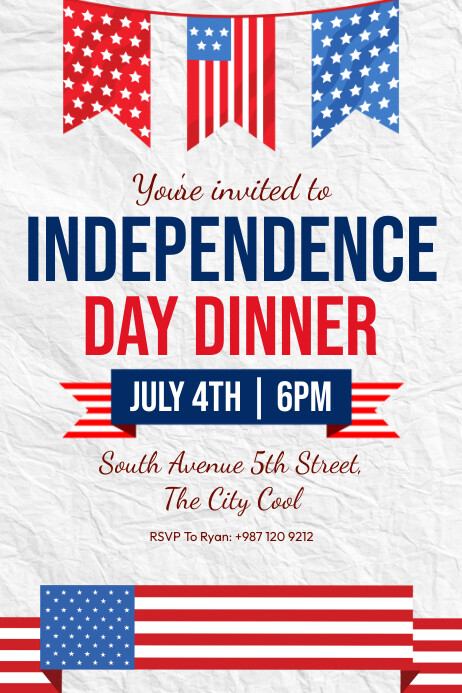 Independence Day Dinner Invitation Template | PosterMyWall