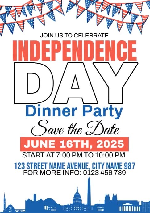 Independence Day Dinner Party Template | PosterMyWall