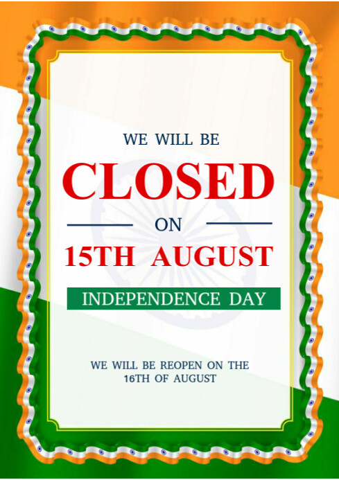 Independence Day holiday notice Template | PosterMyWall