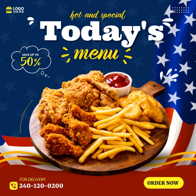 Plantilla de Independence Day Menu Flyer | PosterMyWall