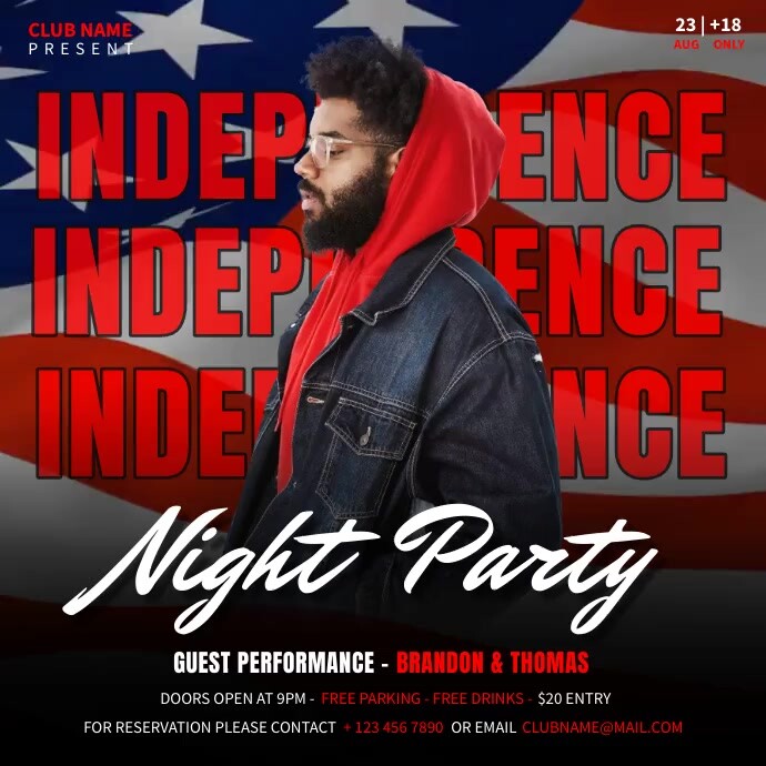 Independence Day Night Party Template | PosterMyWall