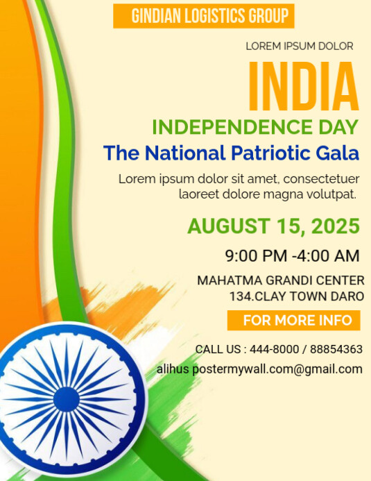 Independence Day Of India Flyer (us Letter) Template | PosterMyWall