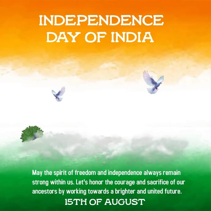 Independence Day Of India Instagram Post Modelo | PosterMyWall
