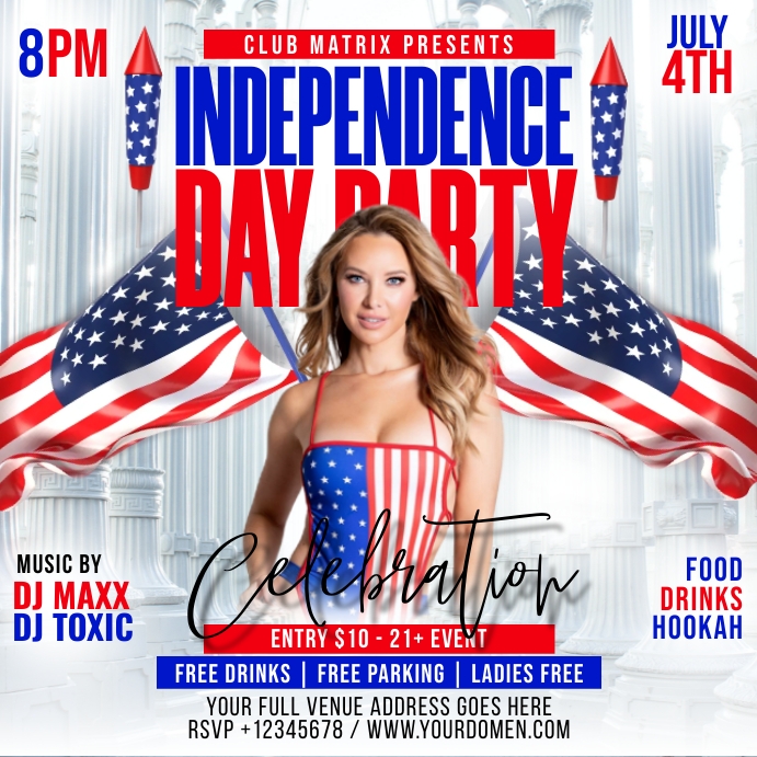 Independence day party celebration Template | PosterMyWall