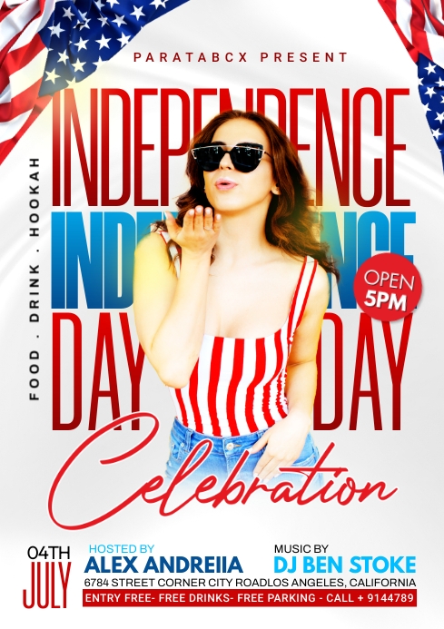 Independence Day Party flyer design Template | PosterMyWall