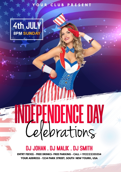 Independence Day Party Flyer Template | PosterMyWall