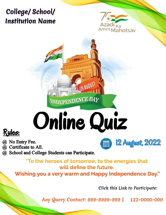 Independence Day Quiz Template | PosterMyWall