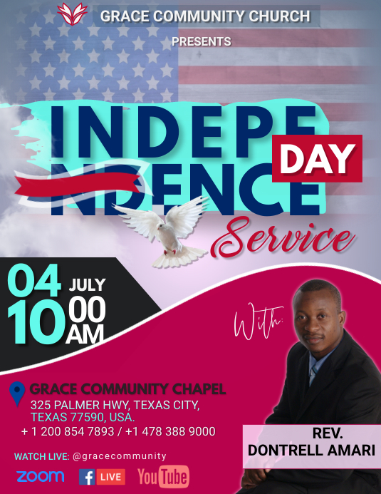 INDEPENDENCE DAY SERVICE Template | PosterMyWall