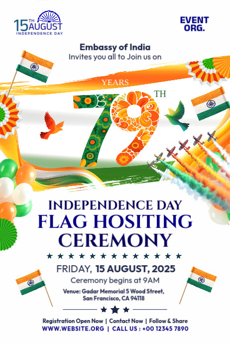 India Flag Hoisting Ceremony Template | PosterMyWall
