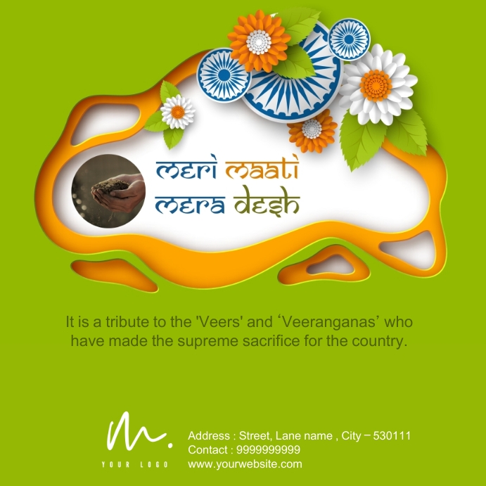 India Independence Day, MERI MAATI MERA DESH Template | PosterMyWall