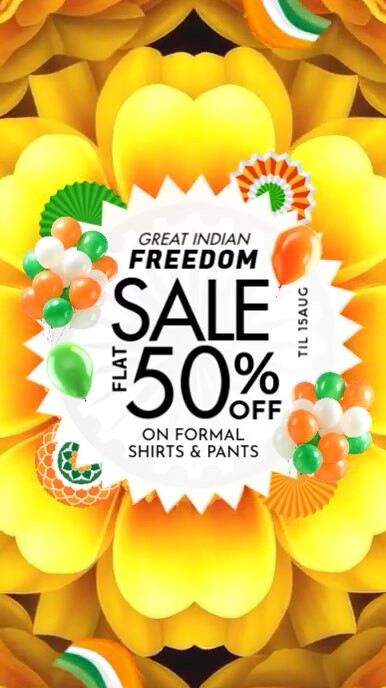 India Independence Sale Display Template | PosterMyWall