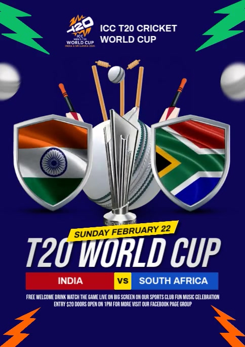 Modèle India vs South Africa | PosterMyWall