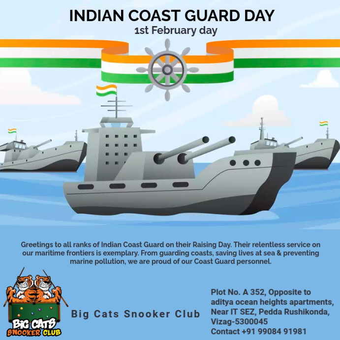 indian coast guard day Template | PosterMyWall