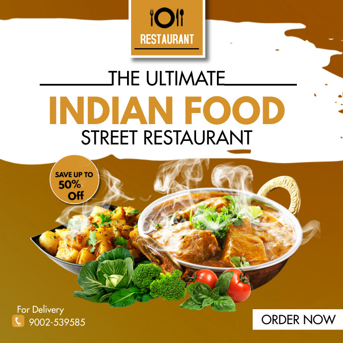 INDIAN Desi Food Breakfast Restaurant Template | PosterMyWall