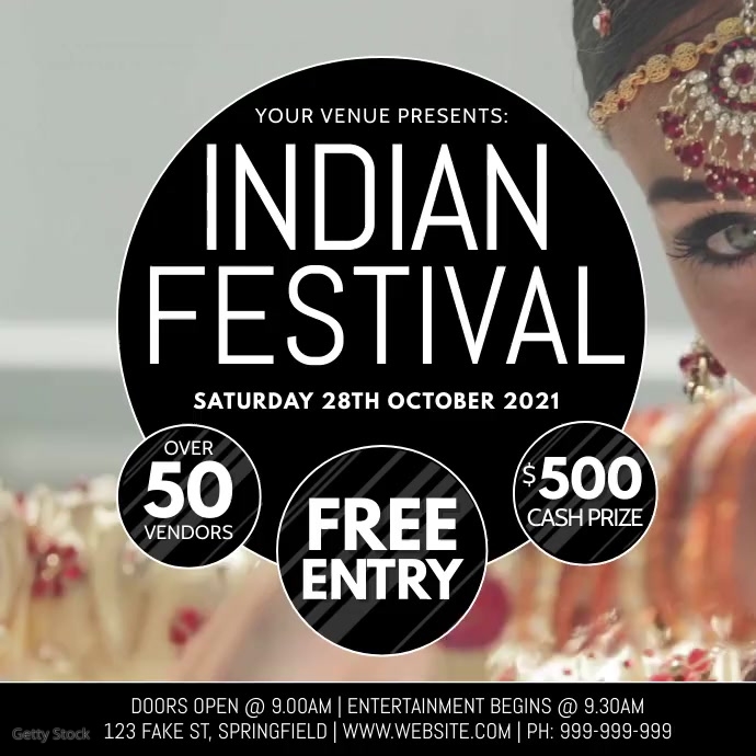 Indian Festival Video Poster Template | PosterMyWall