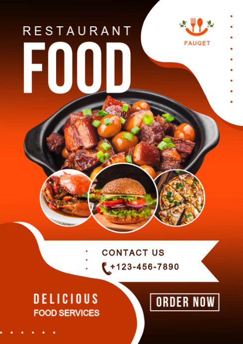 Indian food illustrative promotion flyer Template | PosterMyWall