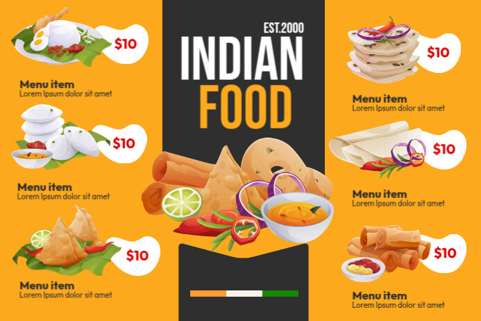 Indian Food Menu Template | PosterMyWall