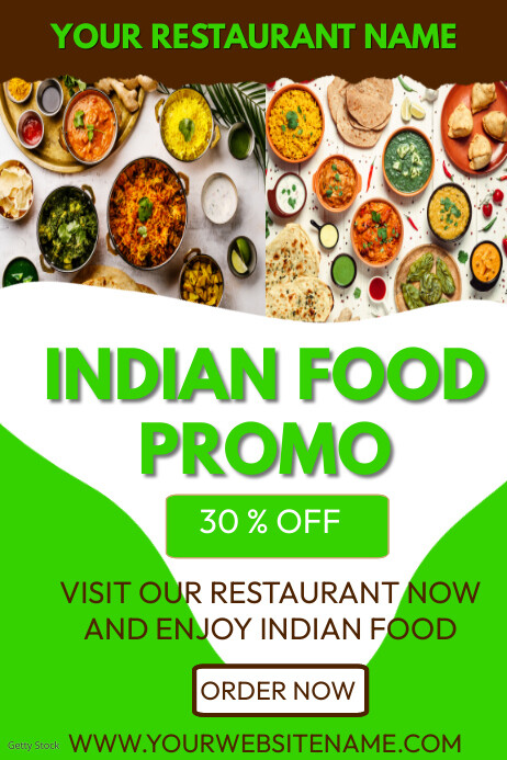 INDIAN FOOD PROMO Template | PosterMyWall