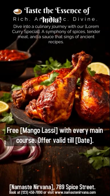 Indian food Restaurant Flyer template | PosterMyWall