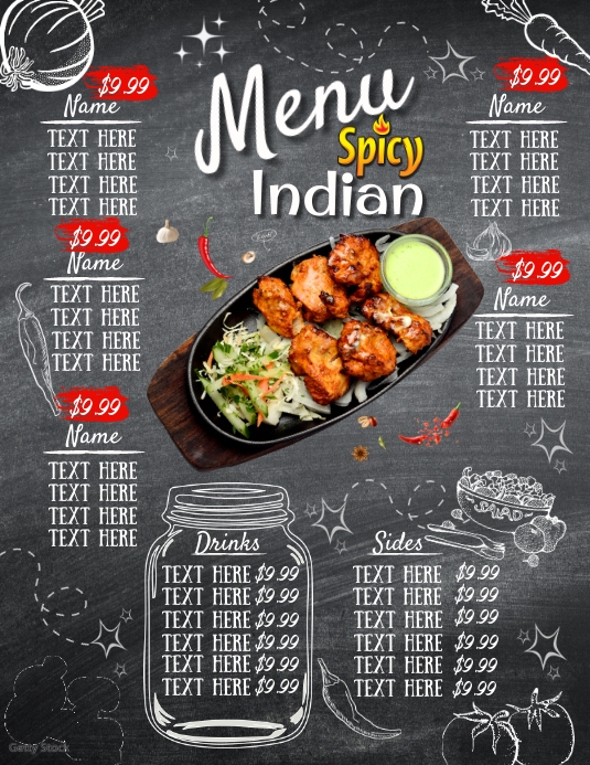 Indian Menu Template | PosterMyWall