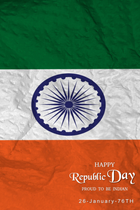 Indian Republic Day Tricolor Textured Poster Template | PosterMyWall