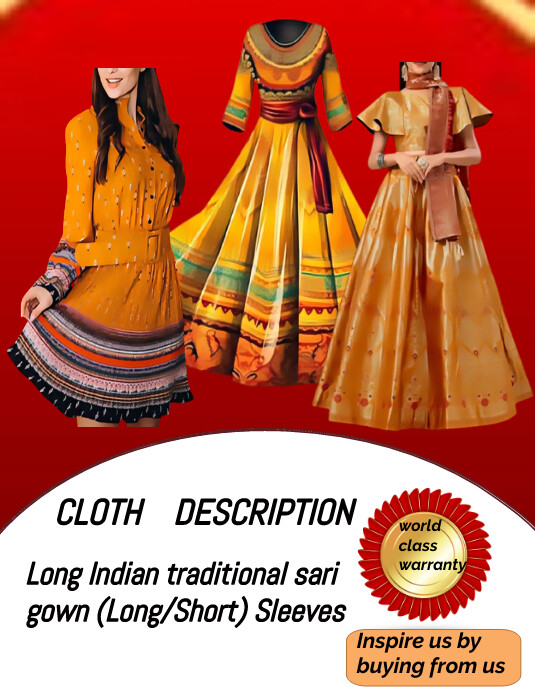 Copy of Indian Sari Gowns editable flyer template | PosterMyWall
