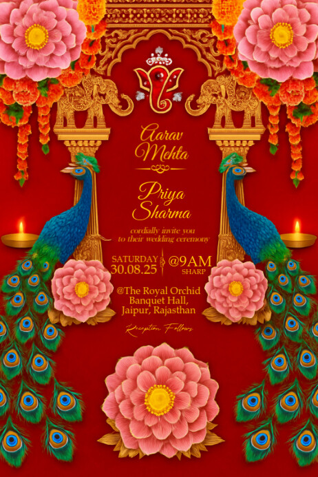 Indian wedding Template | PosterMyWall