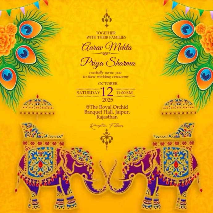 Plantilla de Indian wedding invitation | PosterMyWall