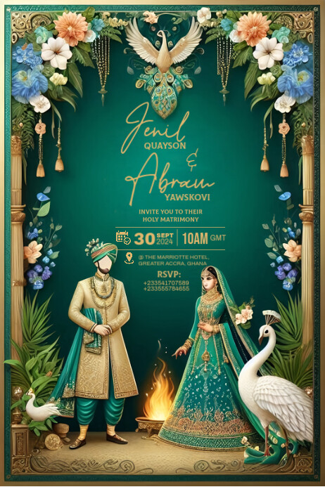 Indian Wedding Invitation Template | PosterMyWall