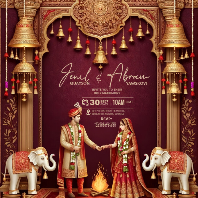 Indian Wedding Invitation Template | PosterMyWall