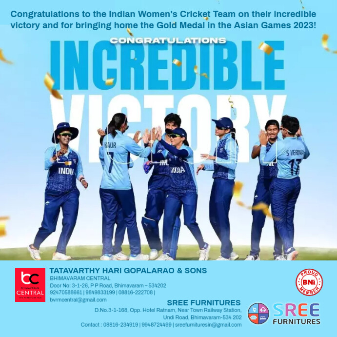 Indian Women's Cricket Team Template | PosterMyWall
