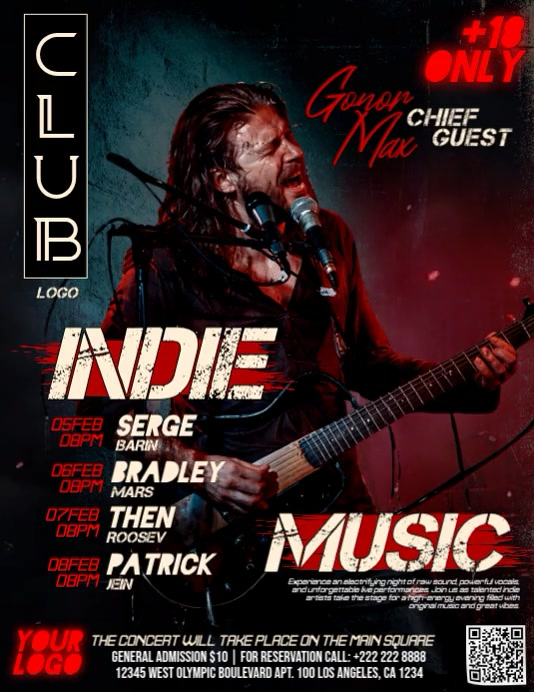 Indie Music Live Club Night Template | PosterMyWall
