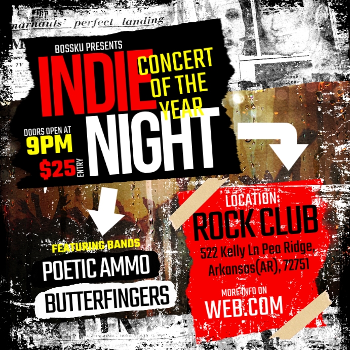 Indie Night Bands Flyer Template | PosterMyWall