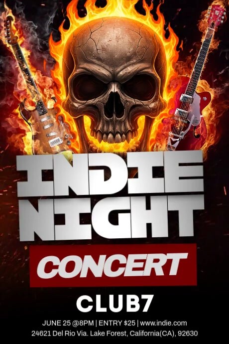 Indie Night Concert Ads Template | PosterMyWall