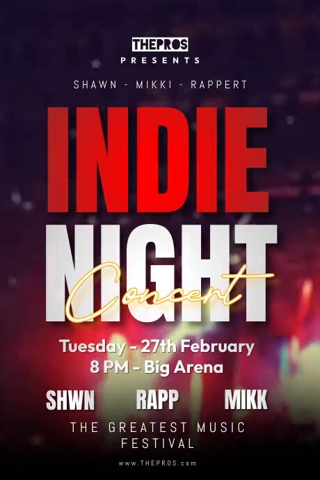 Plantilla de Indie Night Concert | PosterMyWall