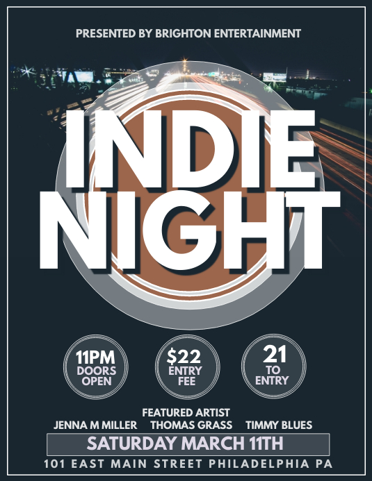 Indie Night Template | PosterMyWall