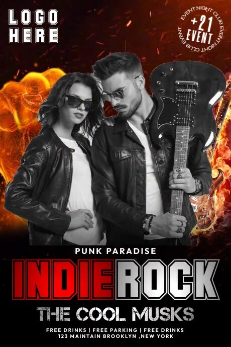 Plantilla de Indie Rock Concert Night Event | PosterMyWall