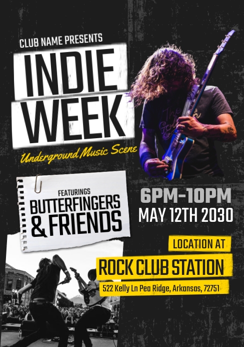 Plantilla de Indie Week Flyer | PosterMyWall