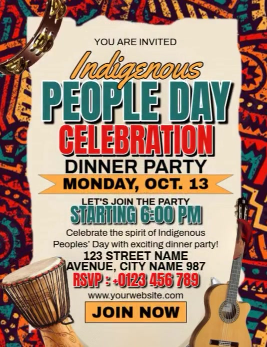 Indigenous People Day Dinner Template | PosterMyWall