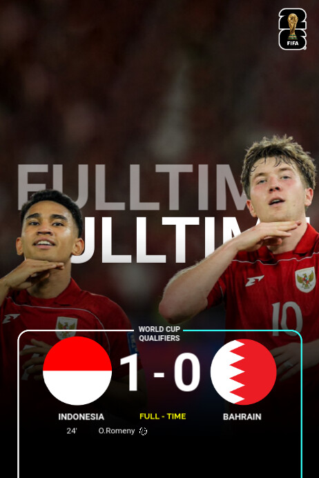 INDONESIA VS BAHRAIN Template | PosterMyWall