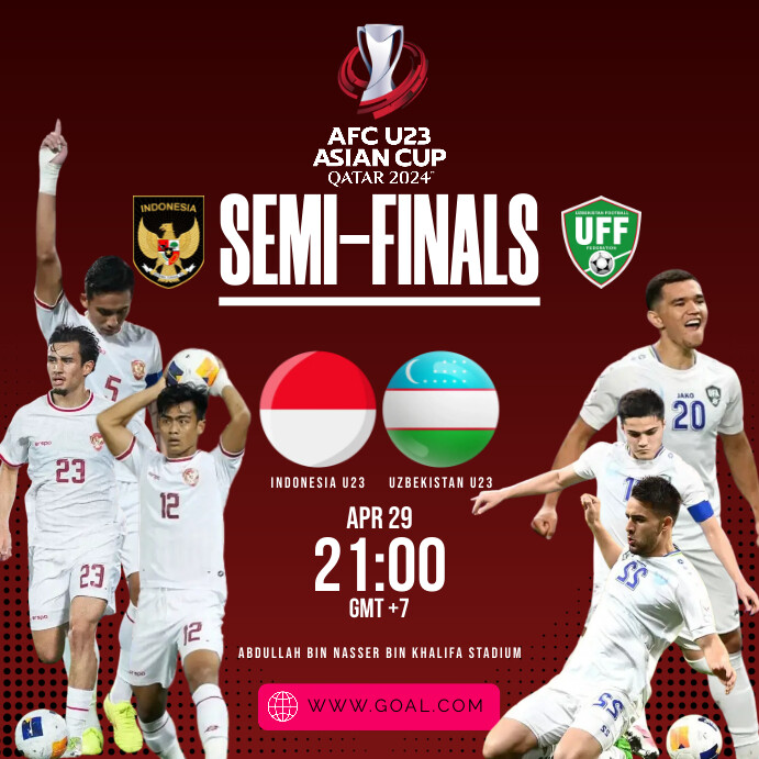 INDONESIA VS UZBEKISTAN AFC U23 ASIAN CUP Template | PosterMyWall
