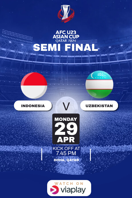 Copy of Indonesia vs Uzbekistan | PosterMyWall