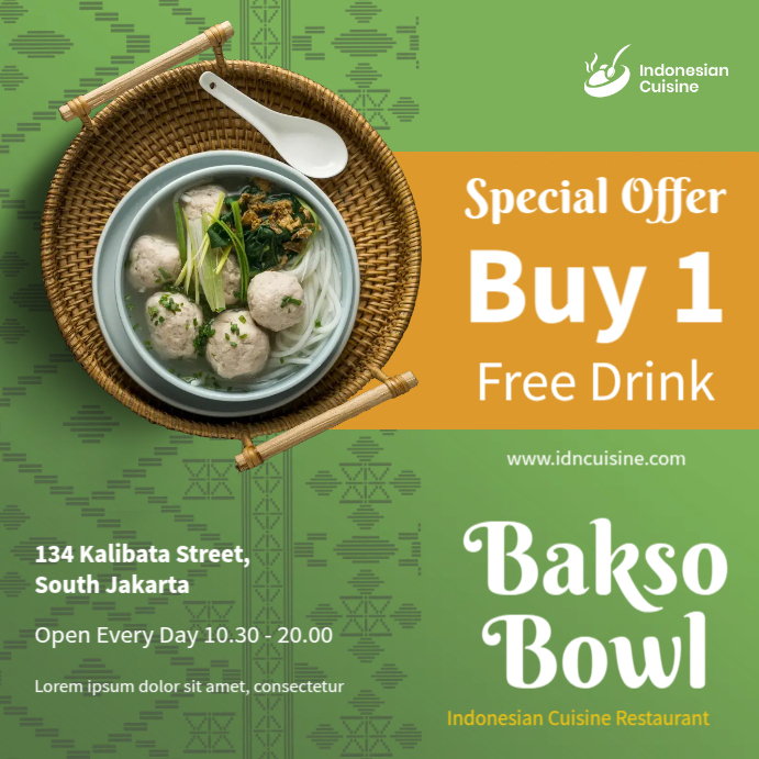 Indonesian Restaurant Ads Template | PosterMyWall